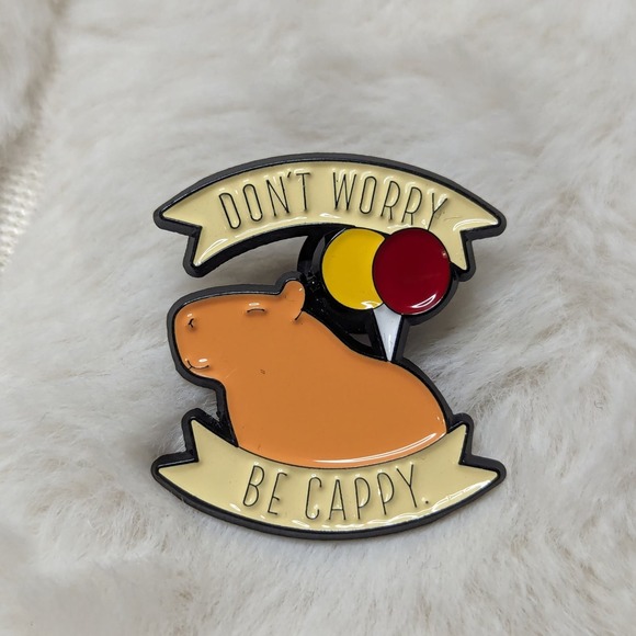 Handmade | Jewelry | Dont Worry Be Cappy Capybara Animal Happy Enamel ...